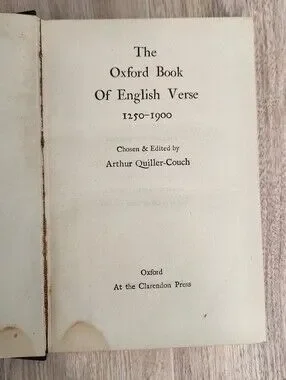 Other | 193 Oxford Book Of English Verse Quillercouch Gilt Edges Fine ...